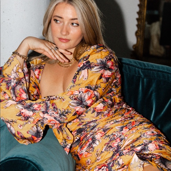 Dresses | Anthropologie Yellow Mini Dress Worn By Logan Hill For Anthro Campaign | Poshmark